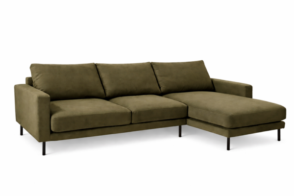 Nurgadiivan Sophie - samet 352OLIVE Eestvaates parem nurk Must (metall ...
